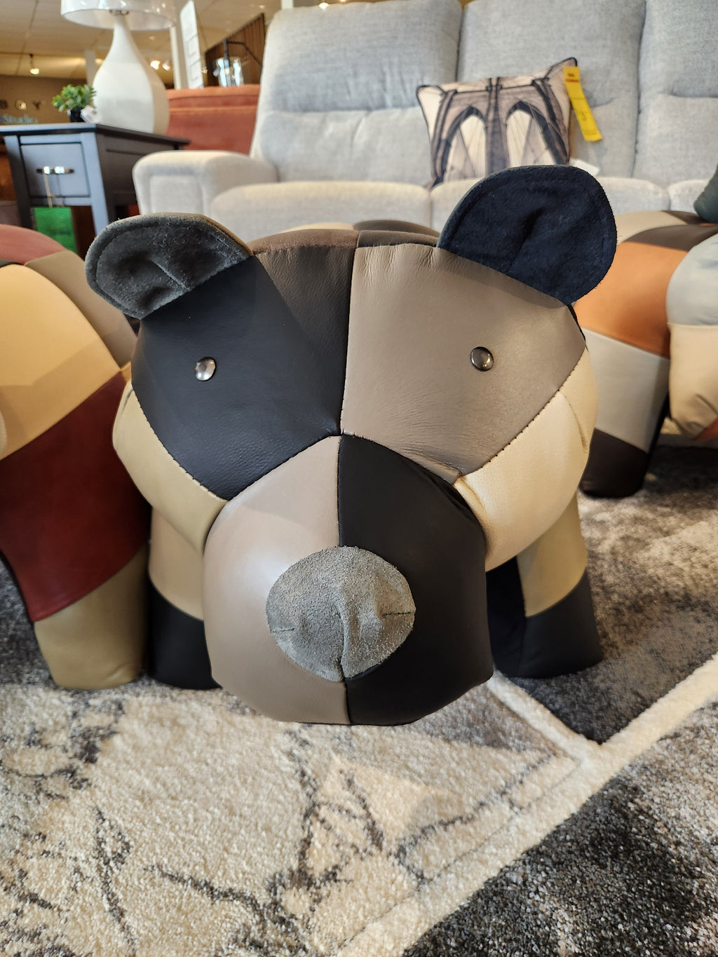 Reiner's Original Leather Animal Ottomans-- Bear | Conway Furniture