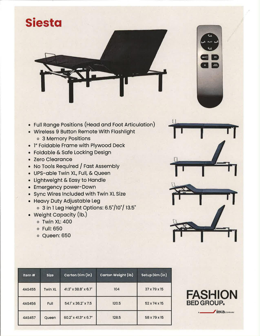 Siesta Adjustable Base – Conway Furniture