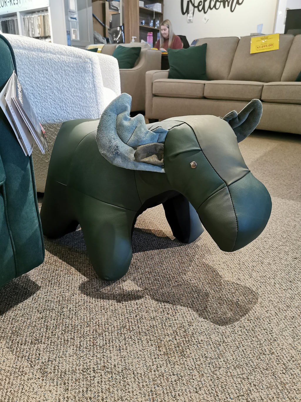 Reiner's Original Leather Animal Ottomans-- Moose | Conway Furniture