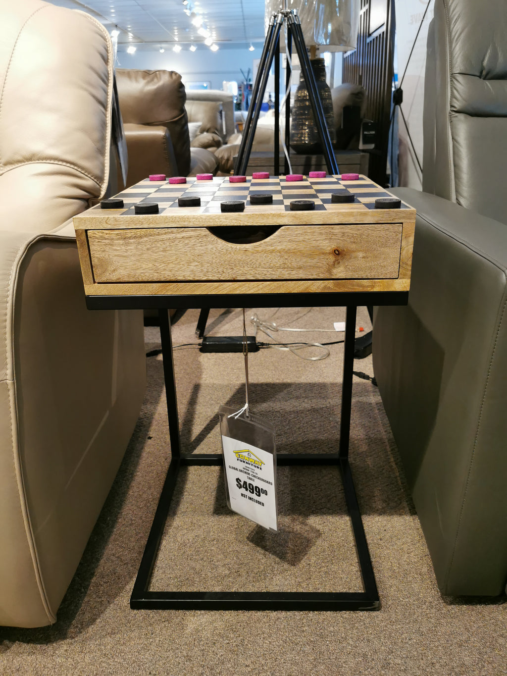 Fairchild Checkerboard C-Table – Conway Furniture