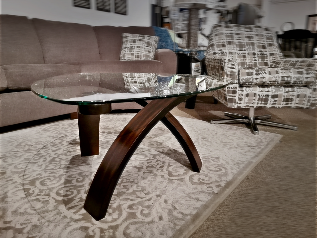 Modern Triangle Glass Top Coffee Table - Living Room Furniture | Conway ...